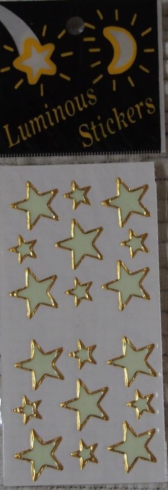 Selvlysende stjerner, stickers, 18stk