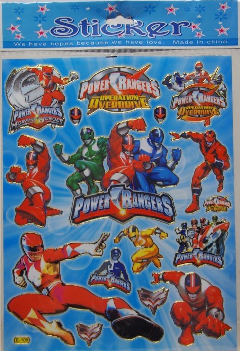Stickers, Power rangers, 16 stk