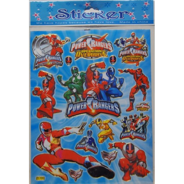 Stickers, Power rangers, 16 stk