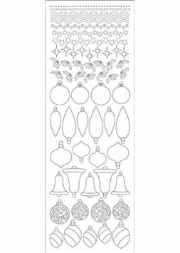 Rub-on, jule motiver, sølv