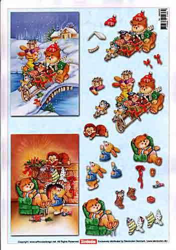 3D ark, Jul, bamse med gaver