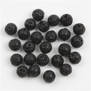 Lavaperler 8mm, 10 stk