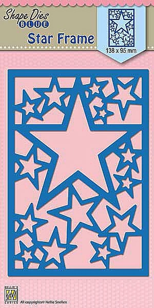 Die/skære stencil, Ramme m/stjerner, 92x135mm