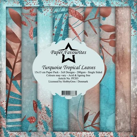 Papirblok fra Paper Favourites, 15x15cm, 200g/m2, 24 ark "Turquoise ...