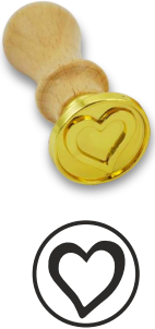 Segl/stempel, hjerte ø18 mm, med håndtag